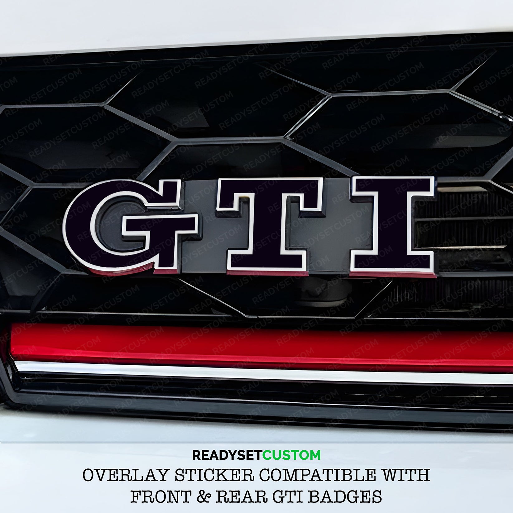 GTI Sticker Overlay for Front & Rear GTI Badges | Compatible with VW P ...