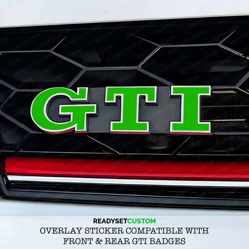 GTI Sticker Overlay for Front & Rear GTI Badges | Compatible with VW P ...