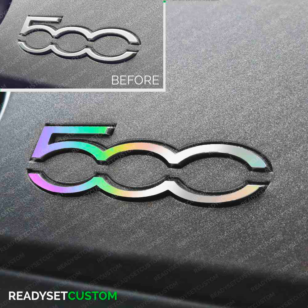 Dashboard 500 Badge Colour Change Overlay Sticker for Fiat 500 & Abart ...