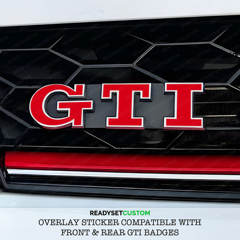GTI Sticker Overlay for Front & Rear GTI Badges | Compatible with VW P ...