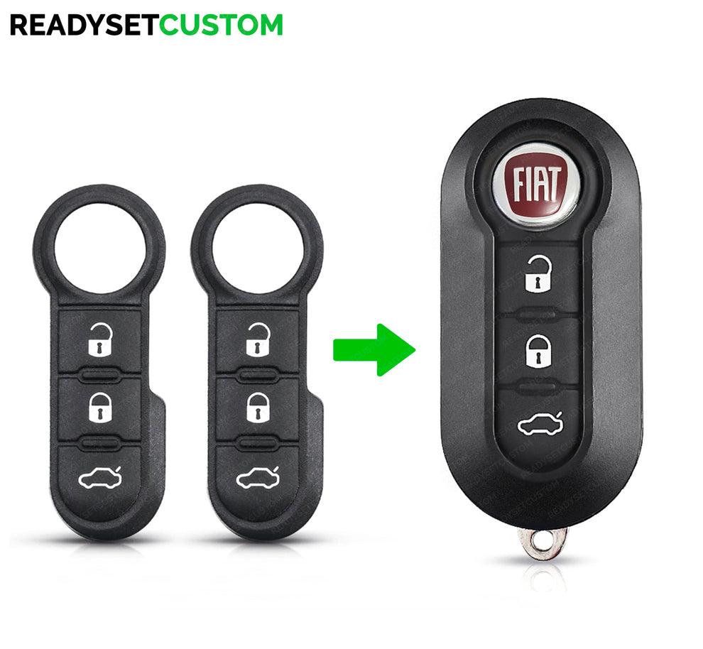 2 x Fiat 500 Remote Key Button Pad, Replacement Part for Fiat 500, 500 ...